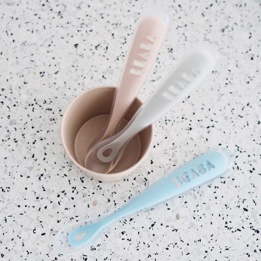 Beaba First Stage Ergonomic Weaning Spoons with Ultra Soft Silicone ...