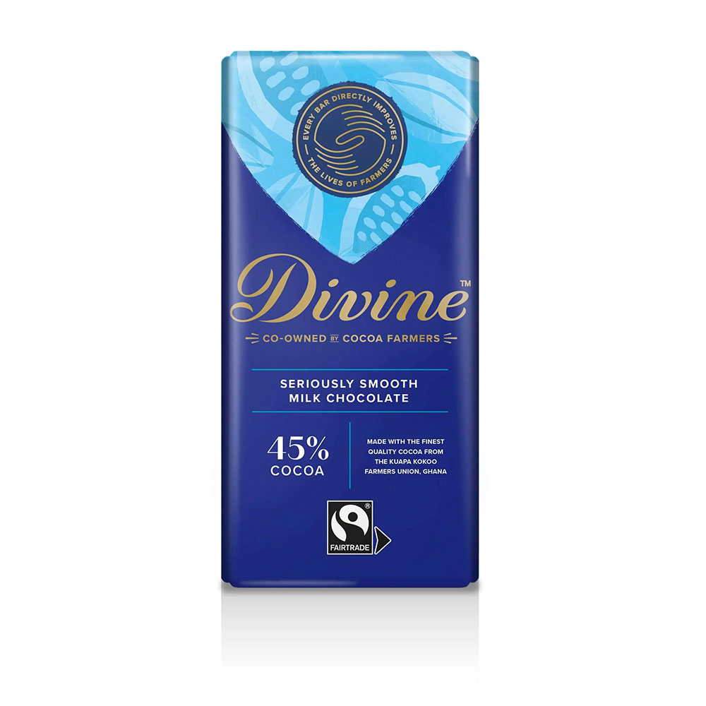 Divine Milk Chocolate with 45% Cocoa 90g - Earthmother.ie