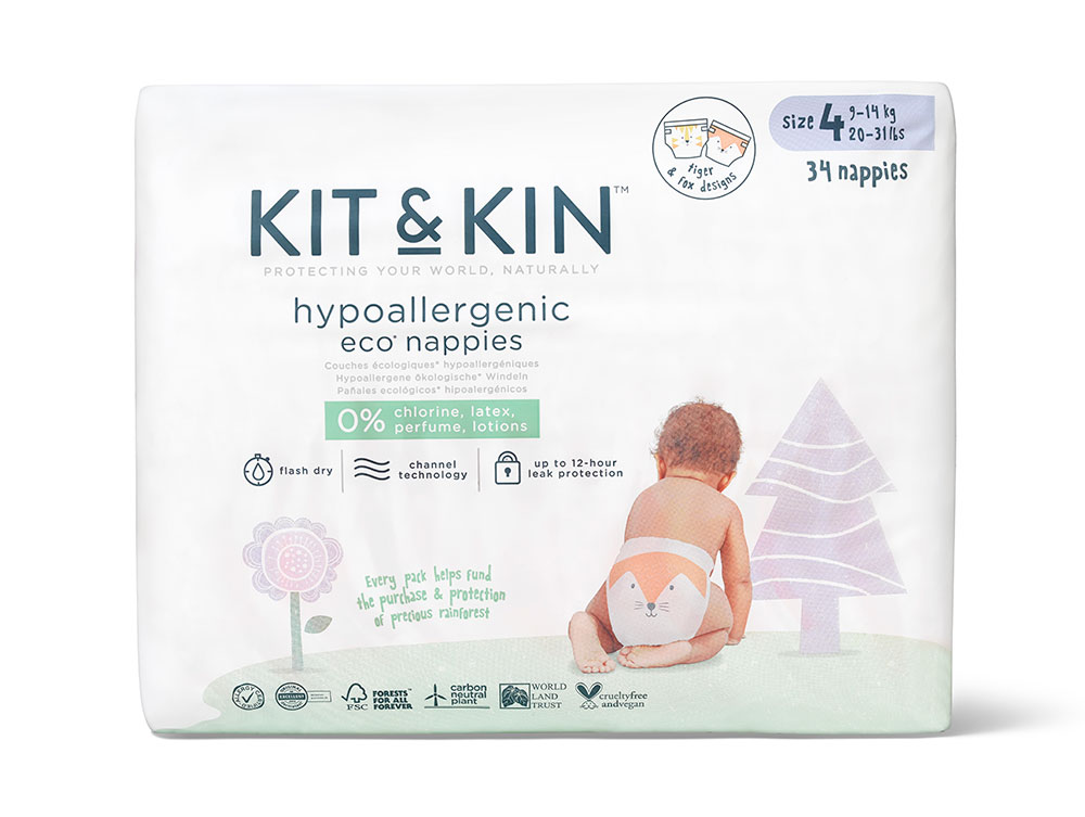 Kit & Kin Eco Friendly Nappies Size 4 - Earthmother.ie