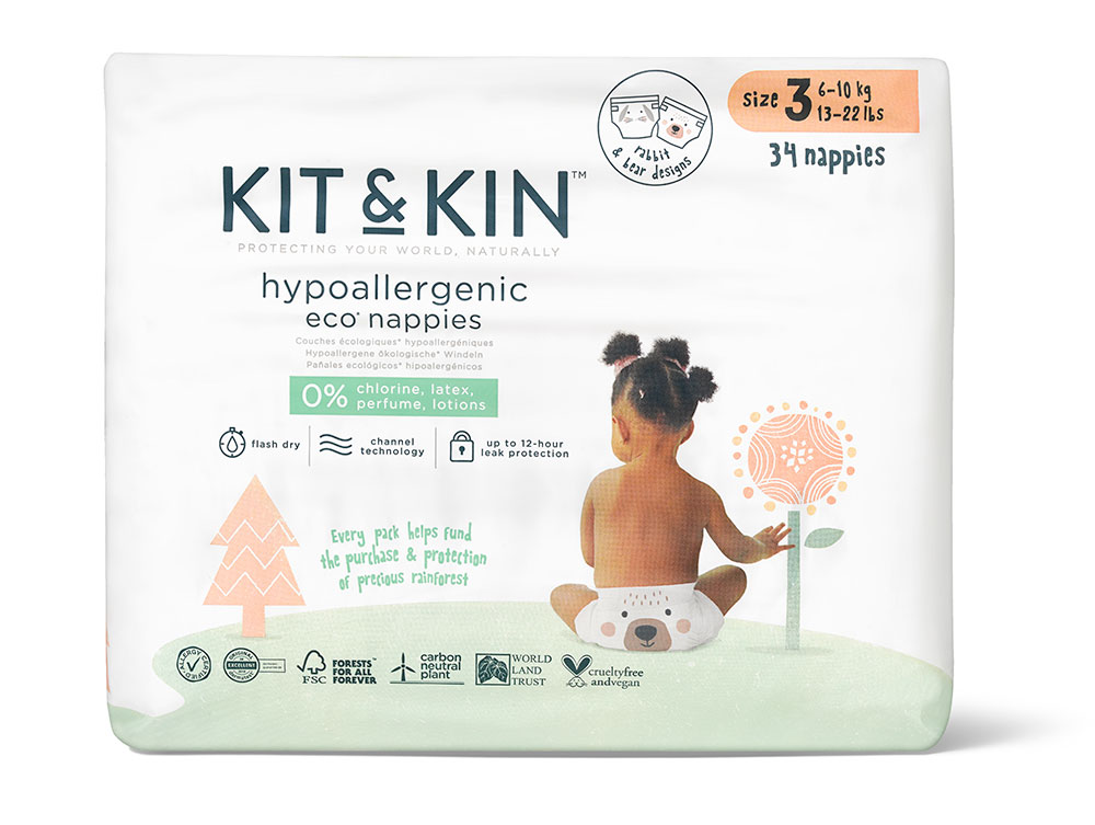 Kit & Kin Eco Friendly Nappies Size 3 Monthly Box - Earthmother.ie