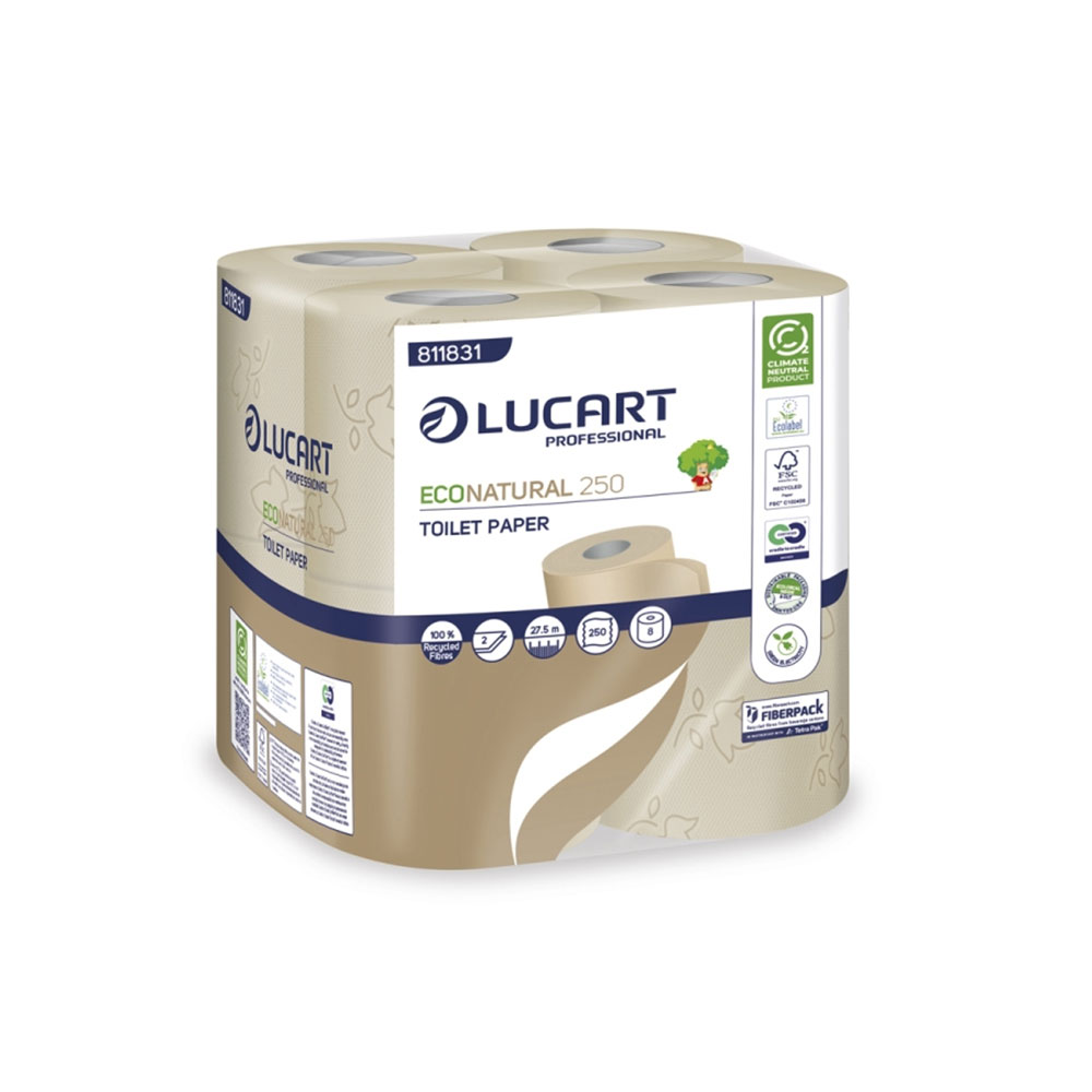 Lucart 2-Ply Toilet Rolls 8 Pack - Earthmother.ie