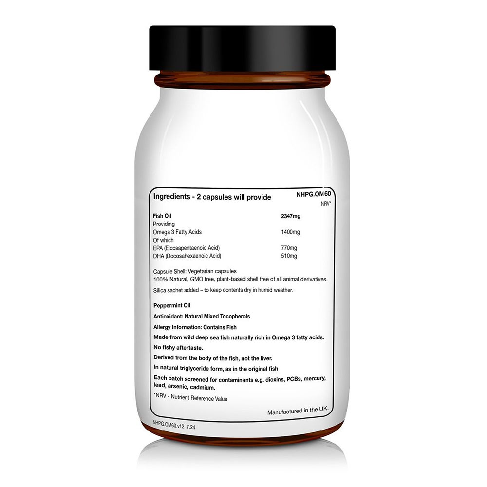 NHP Omega 3 Supplement - High Strength Ultra Pure Wild Deep Sea Fish ...