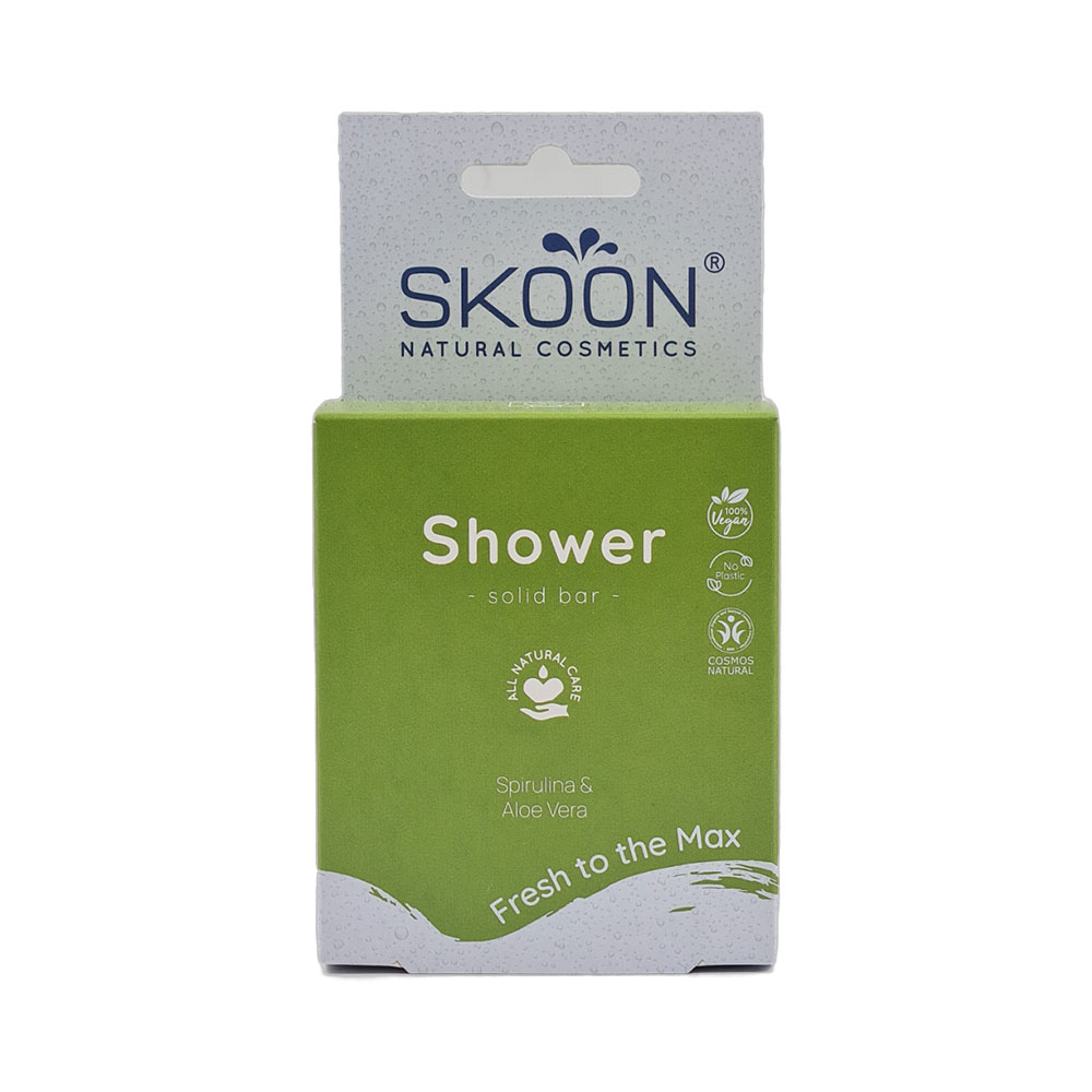 Skoon Solid Shower Bar Spirulina Aloe Vera - Earthmother.ie