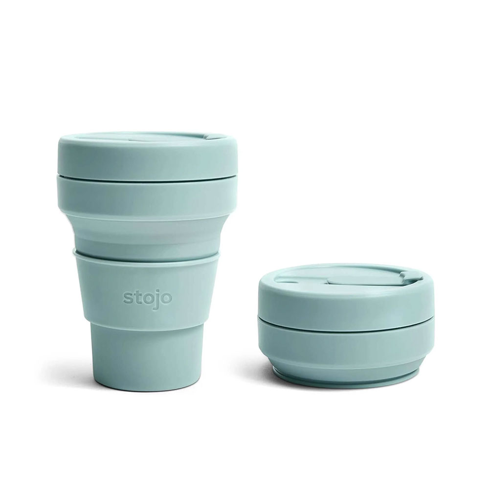 Stojo Reusable Coffee Cup Aquamarine - Earthmother.ie