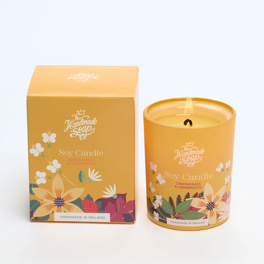 The Handmade Soap Company Candle Lemongrass and Cedarwood Earthmother.ie