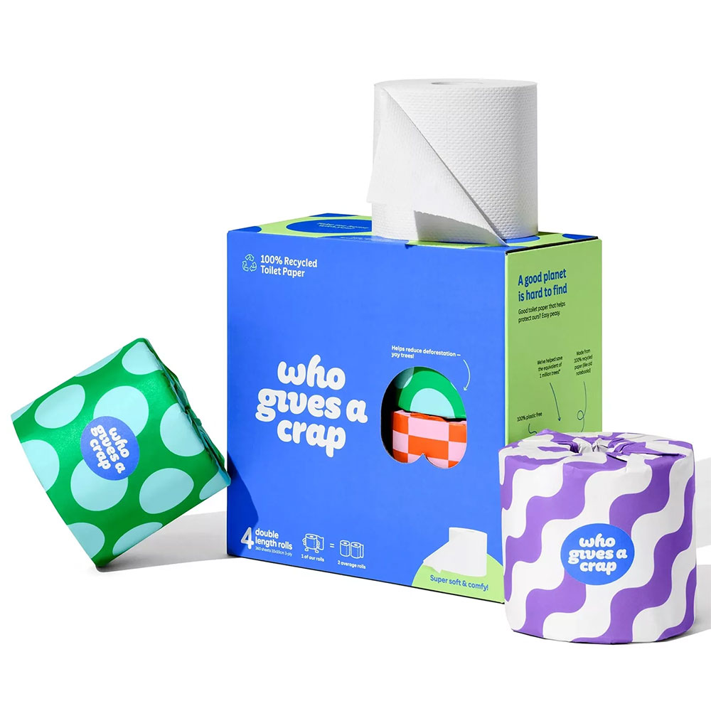 Who Gives A Crap Recycled Toilet Paper 4 Pack - Earthmother.ie