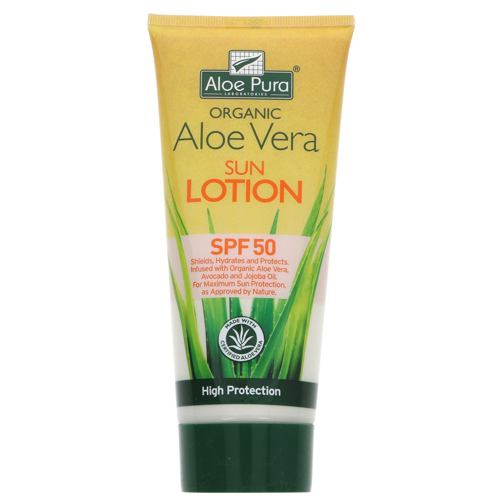 Aloe Pura Aloe Vera Sun Lotion SPF50 - Earthmother.ie